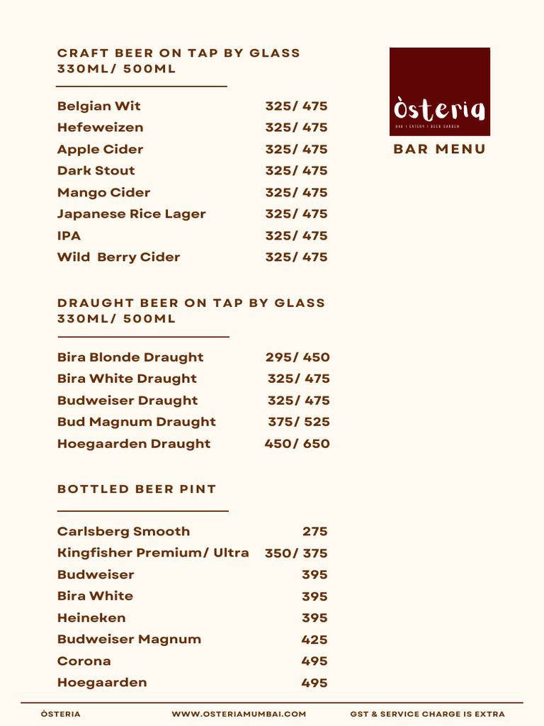 Òsteria Bar 2025 (3) | PDF | Drink | Alcoholic Drinks