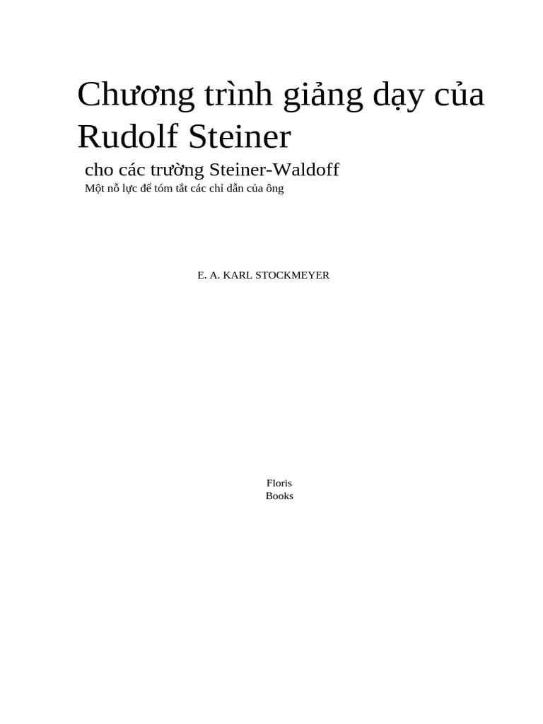 Giáo Trình C A Rudolf Steiner Cho Các Trư NG Waldorf | PDF