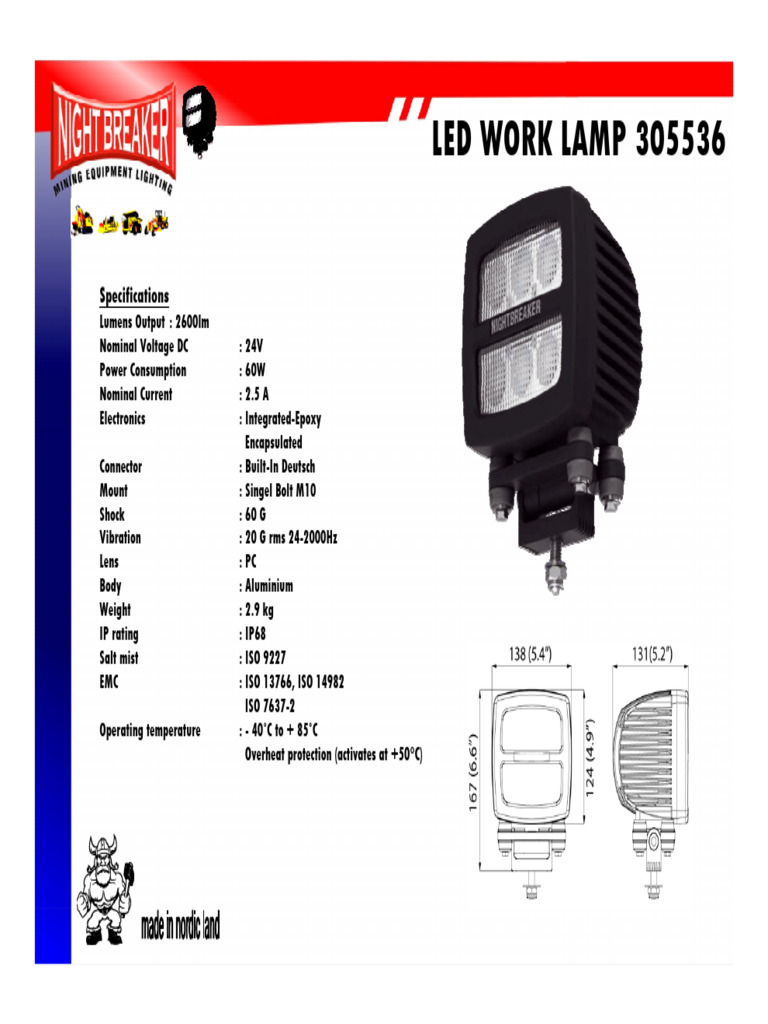 Night Breaker LED Work lamp On Liebherr | PDF | Lighting | Light