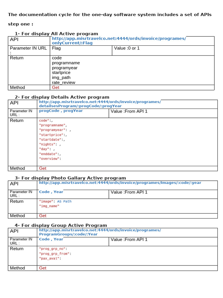 One-Day Software System API Documentation | PDF | Parameter (Computer Programming) | Software