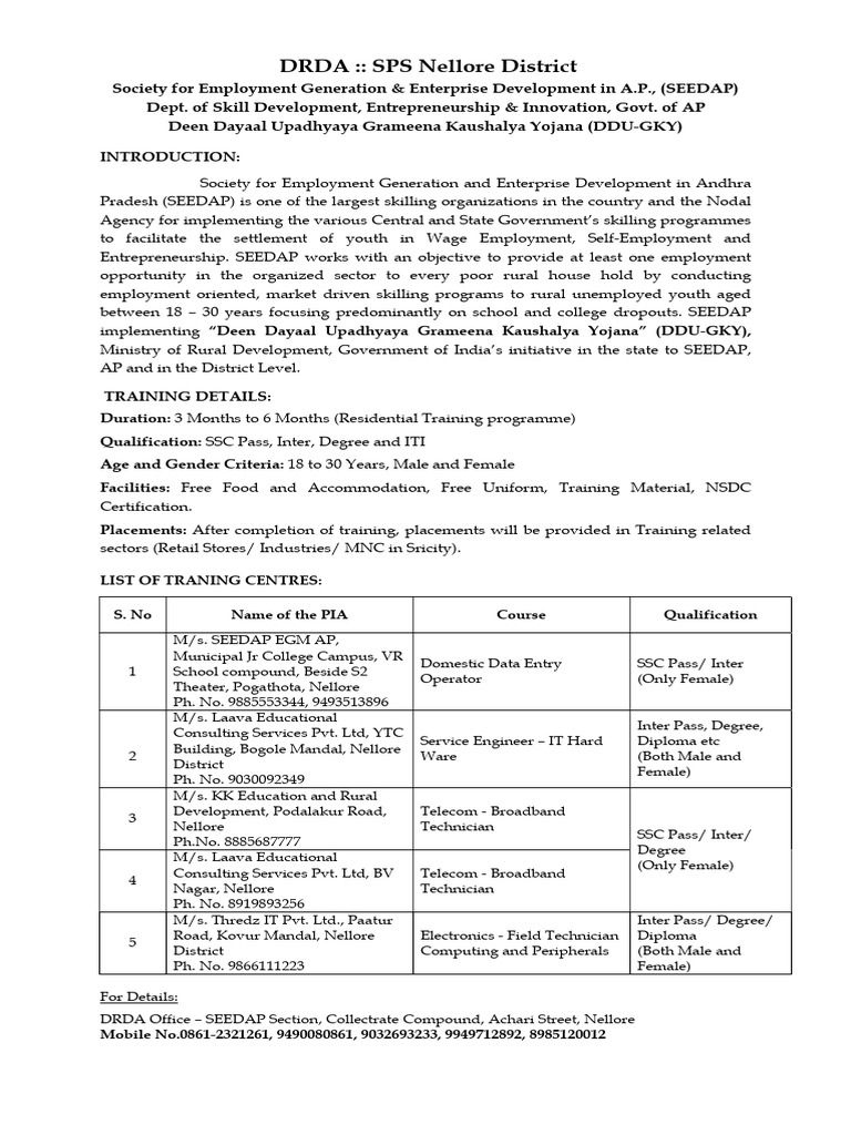 SEEDAP Trainings - 01.04.25 | PDF | Economies