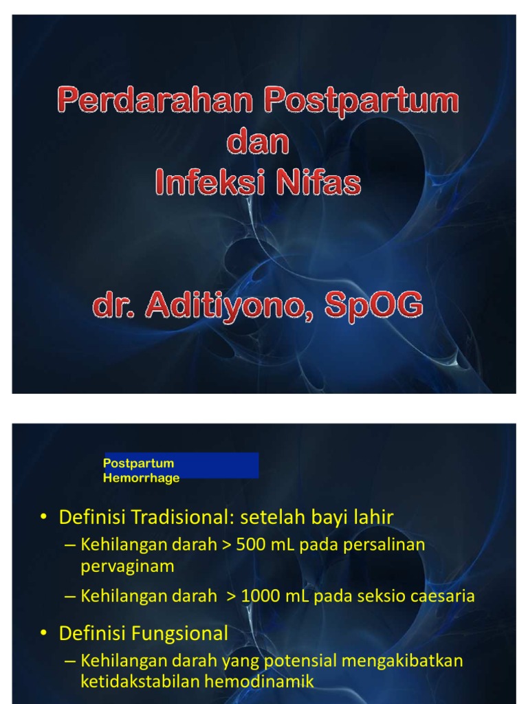 Perdarahan Postpartum Dan Infeksi Nifas | PDF
