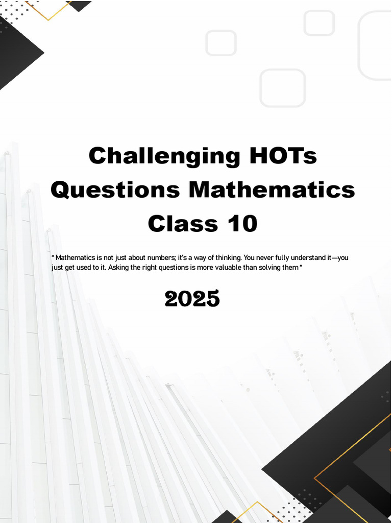 Class 10 CBSE NCERT Math Challenging Questions | PDF | Prime Number | Area