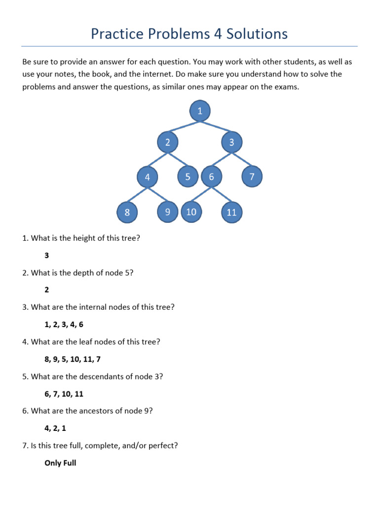 Practice Problems 4 Solutions | PDF