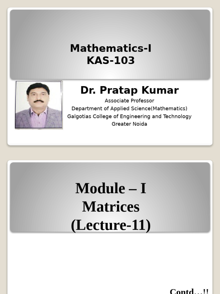 Lecture - 13 - Cayley-Hamilton Theorem | PDF