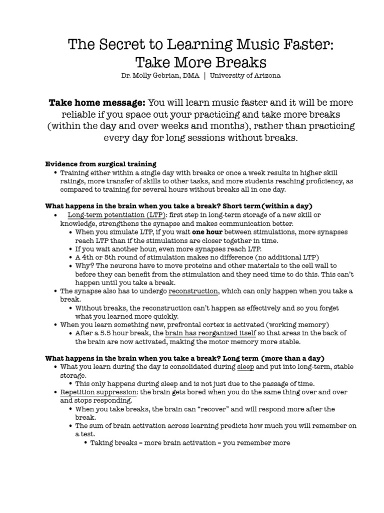 Spaced Practice Summary Sheet | PDF | Long Term Potentiation | Memory