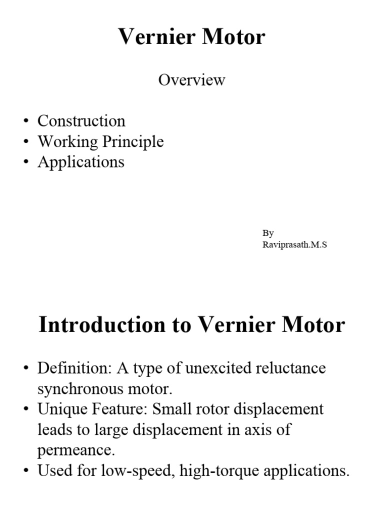 Vernier Motor Presentation | PDF
