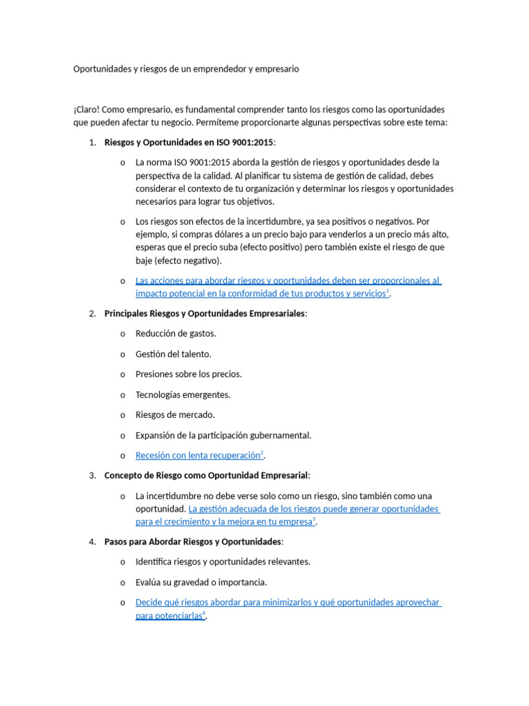Oportunidades | PDF | Iniciativa empresarial | Negocios económicos