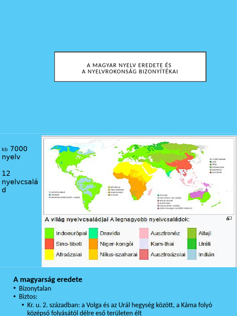A Magyar Nyelv Eredete És A Nyelvrokonság Bizonyítékai Rokonsága | PDF