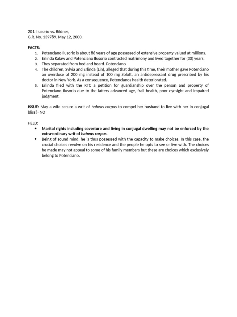 Ilusorio vs. Bildner | PDF
