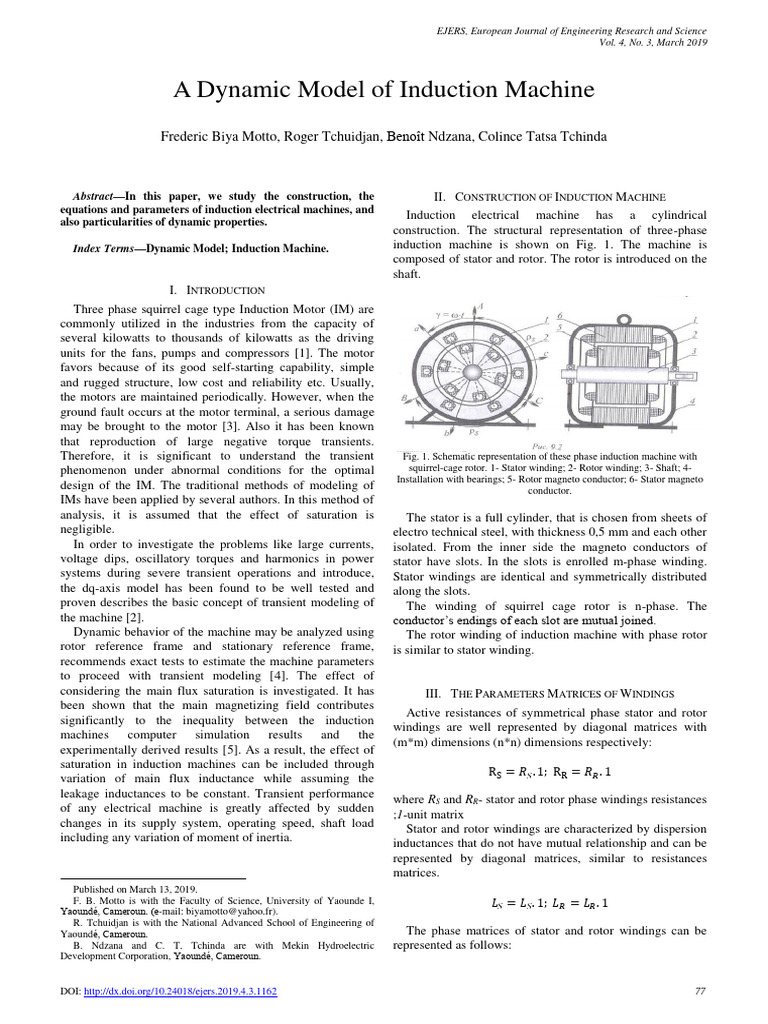 A_Dynamic_Model_of_Induction_Machine | PDF | Electric Motor | Inductance