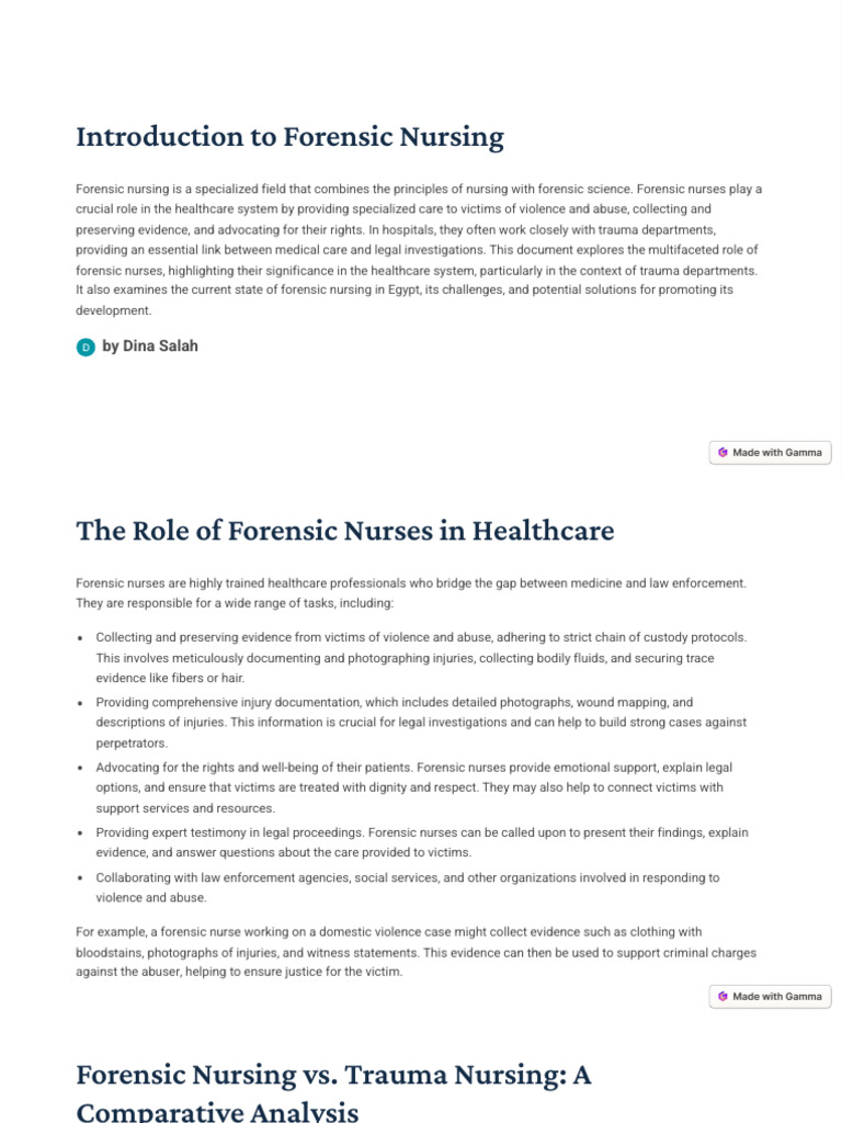 Introduction-to-Forensic-Nursing | PDF | Nursing | Major Trauma