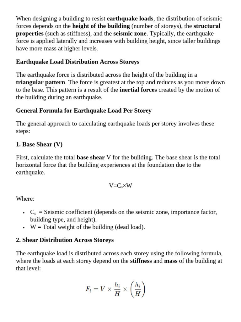 When Designing A Building To Resist Earthquake Loads | PDF | Force | Stiffness