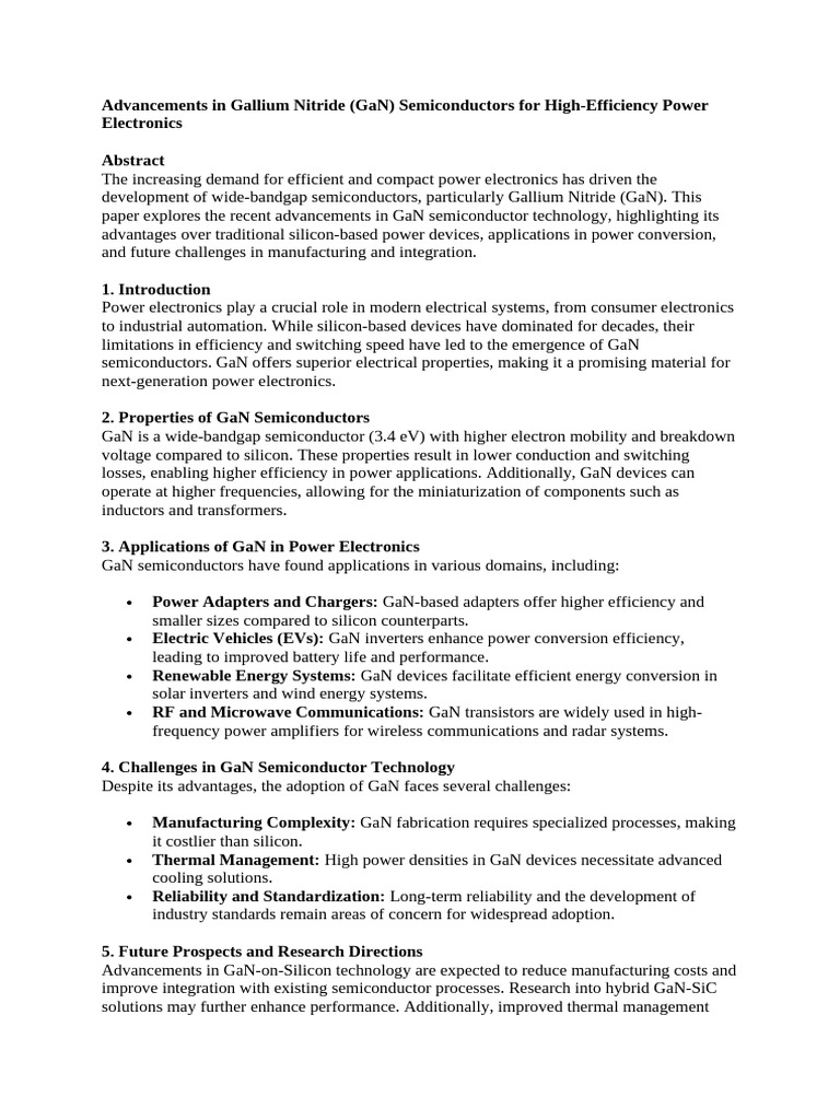 Advancements in Gallium Nitride | PDF | Electronics | Power Electronics