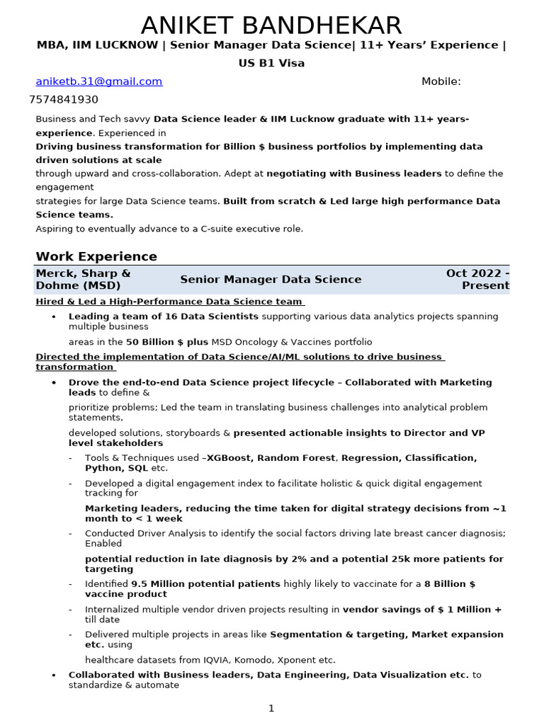 Aniket Bandhekar AIML v2 | PDF | Merck & Co. | Computing