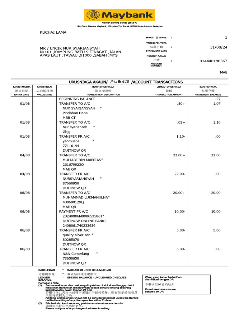 PDF 3 Bulan Statment Bank | PDF
