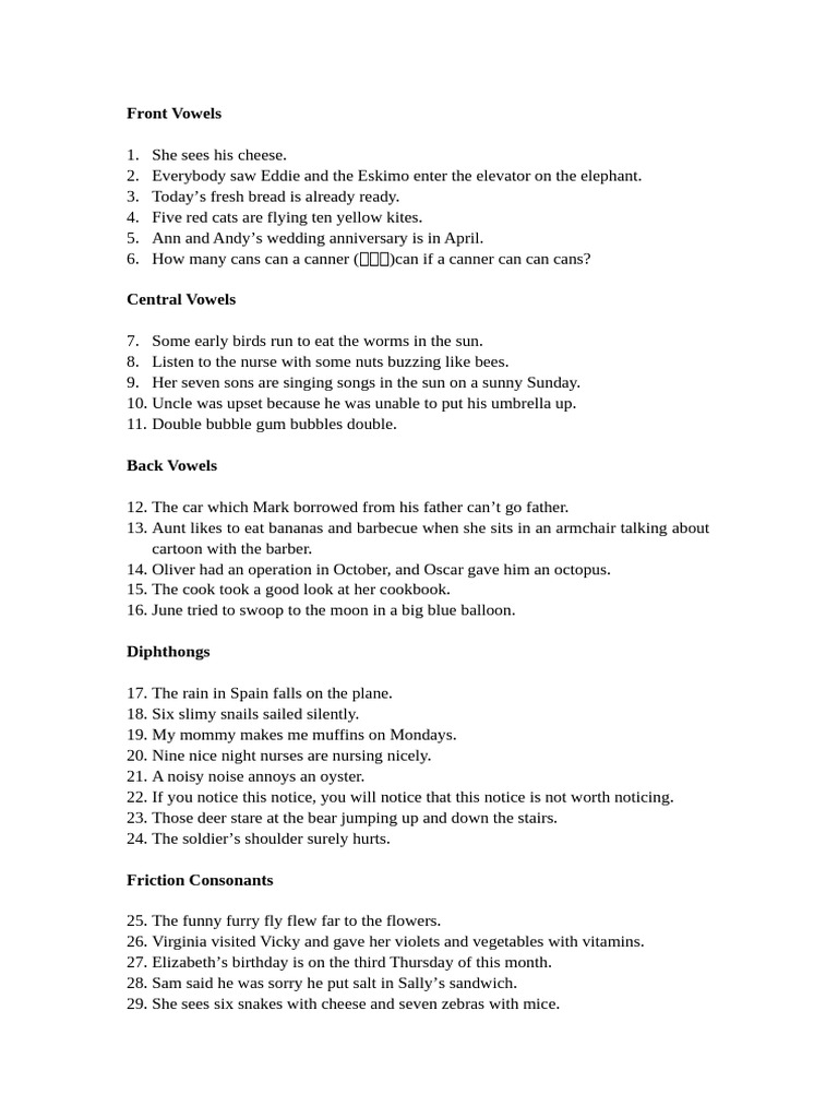 Vowel and Consonant Exercises | PDF