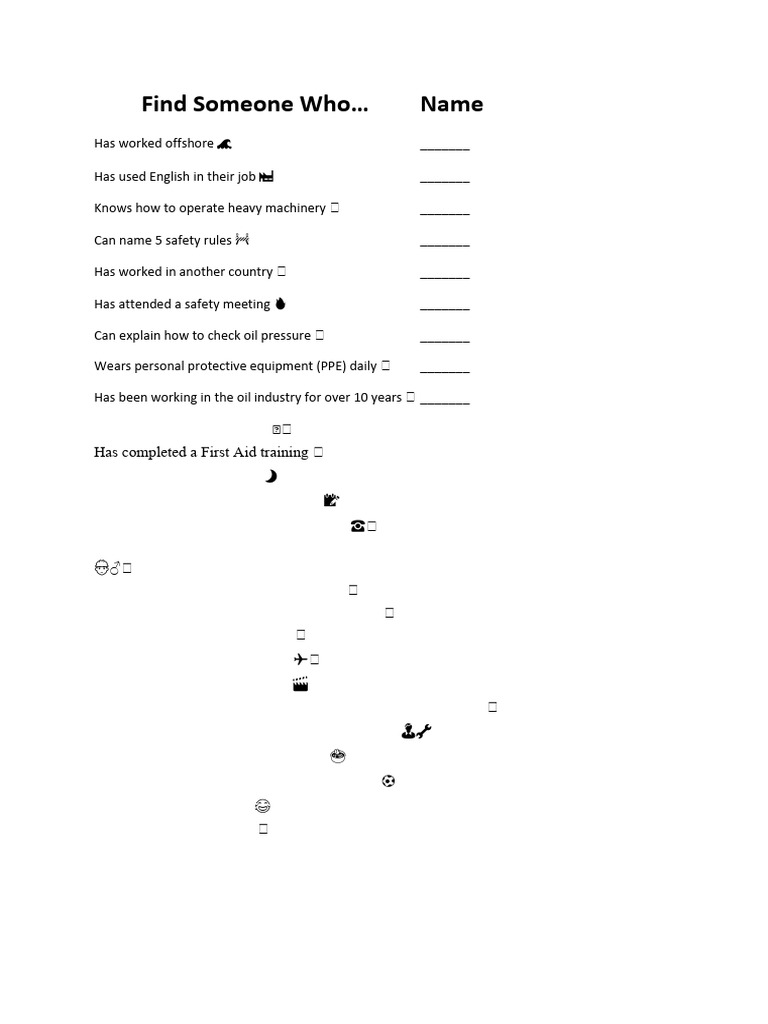 ICEBREAKER - Find Someone Who | PDF