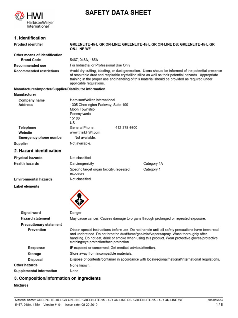 5467 Greenlite 45 L GR On Line - (Usa) | PDF | Silicon Dioxide | Waste