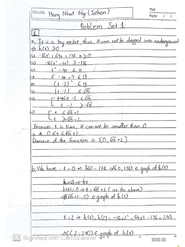 ProblemSet1 HongNhatNgo | PDF