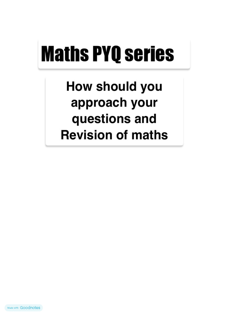 Maths PYQ Series Class 1 | PDF
