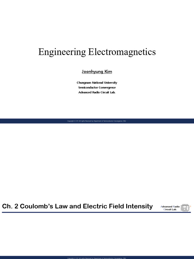 2wk - 3wk - Ch2 - Coulomb's Law and Electric Field Intensity | PDF | Electric Field | Classical ...