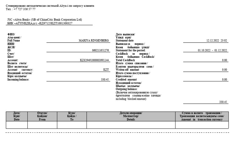 Statement Id | PDF