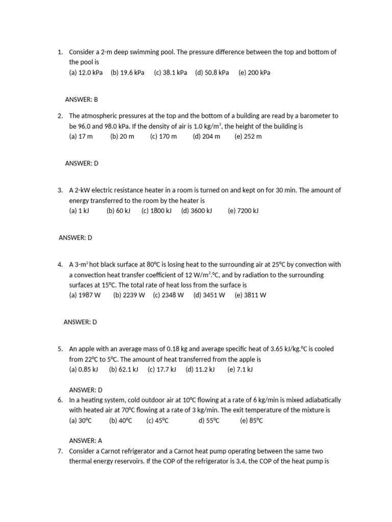 Thermo Exit Exam | PDF