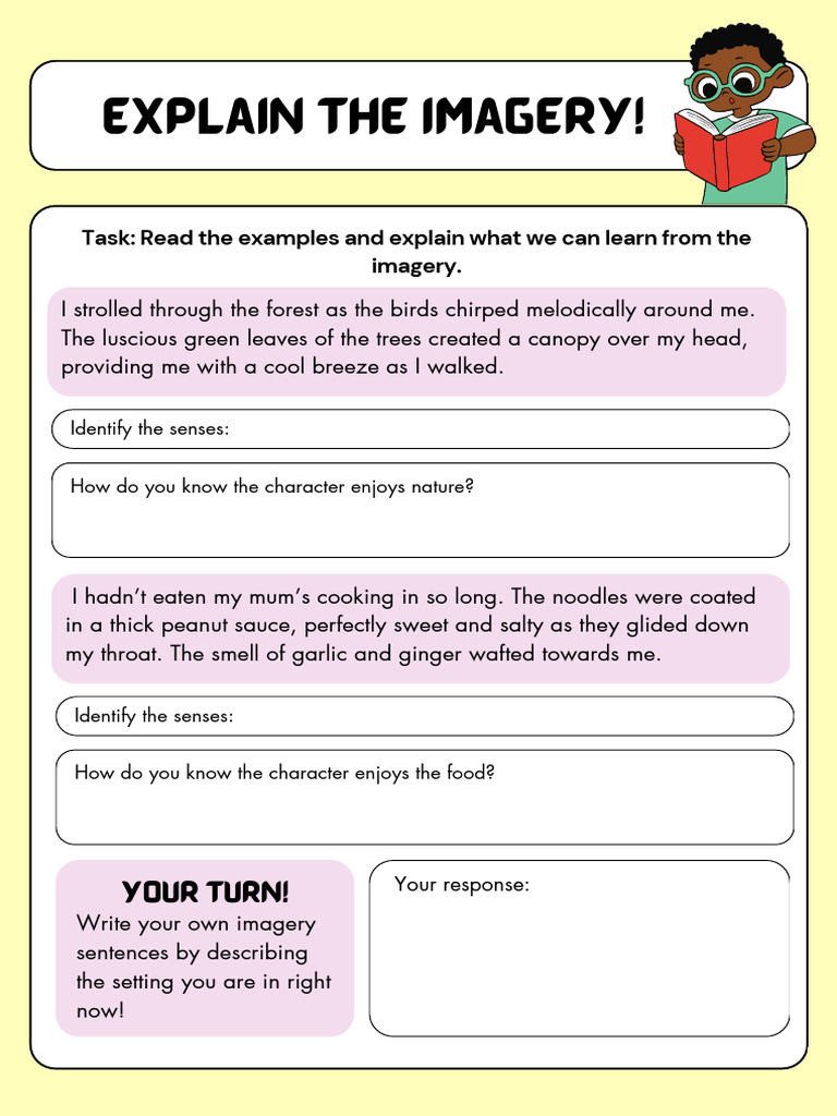 Imagery English Digital Worksheet | PDF