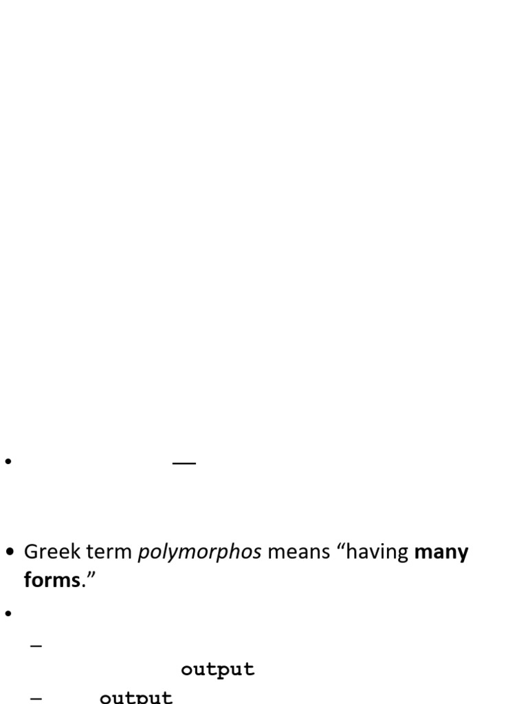 Chapter 7 Polymorphism - 231119 - 152610 | PDF | Method (Computer Programming) | Inheritance ...