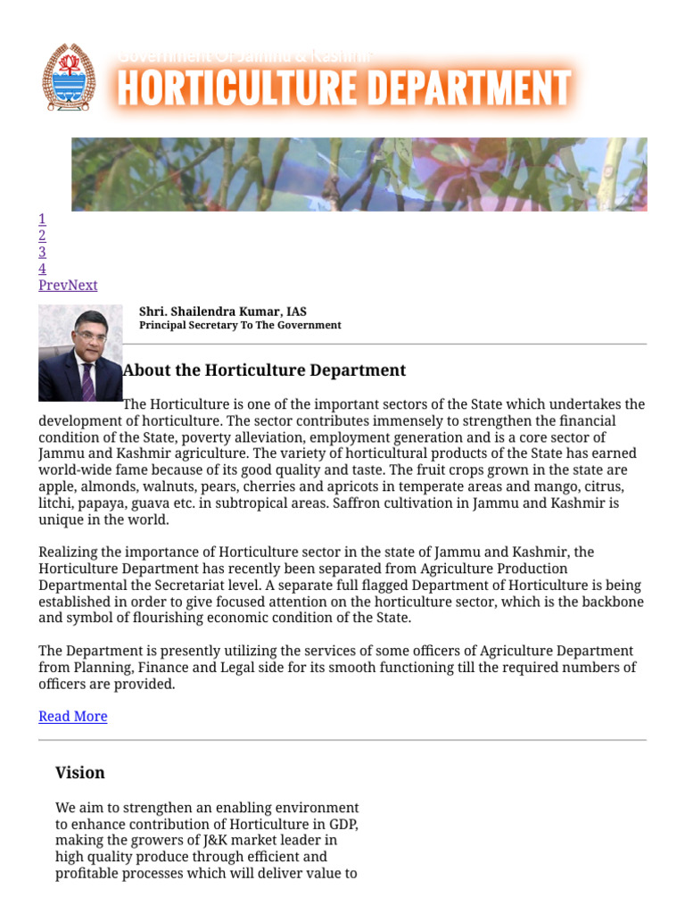 J&K Horticulture Department Overview | PDF | Horticulture | Agriculture
