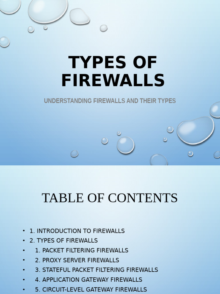Types of Firewalls Presentation-1 | PDF | Firewall (Computing) | Computer Network