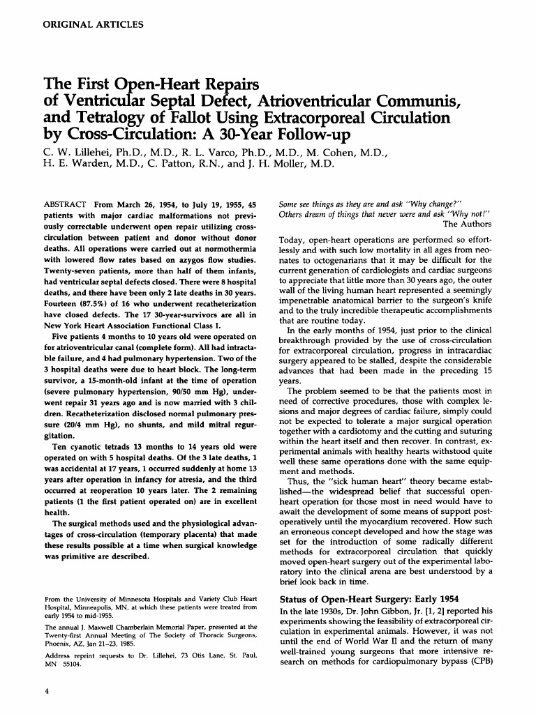 Lillehei 1986 | PDF | Cardiac Surgery | Heart