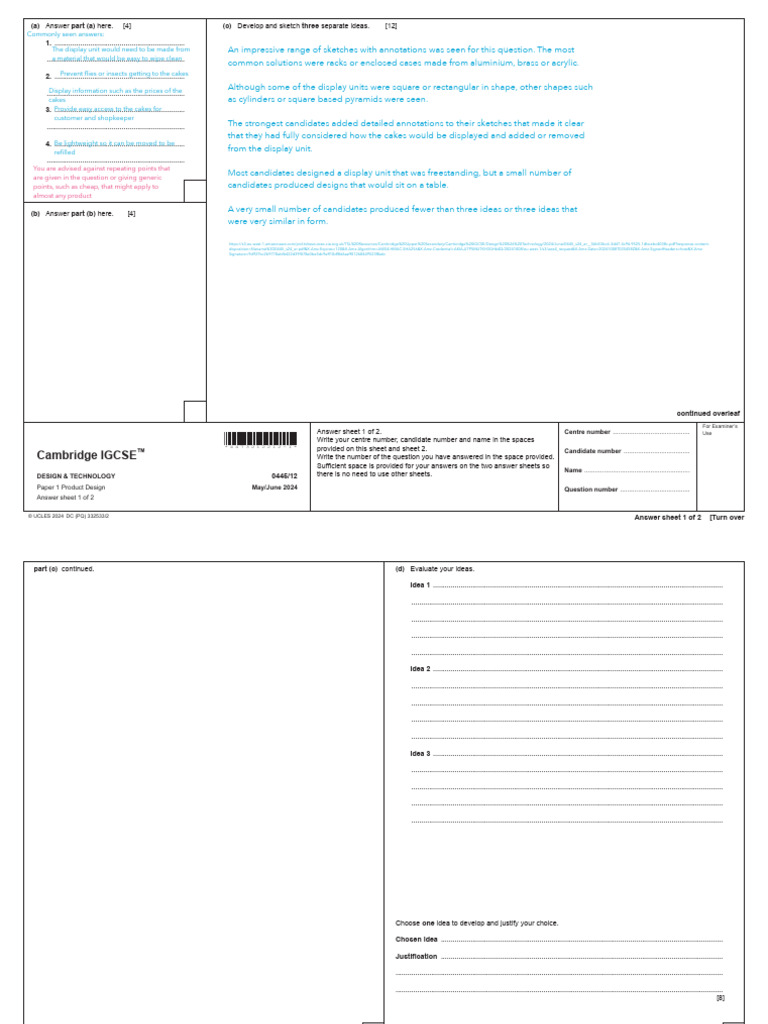 IGCSE DT 2024 Mid Term Feedback Year 9 | PDF