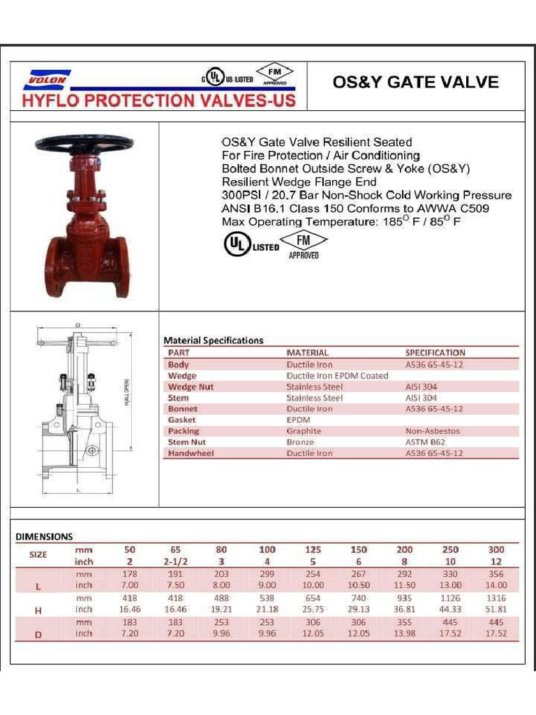 Hyflo Os&y Gate Valve c509 | PDF