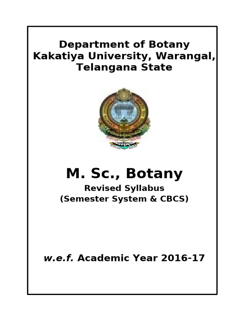 1031 - MSC Botany Syllab 2017 18 | PDF | Botany | Chromosome