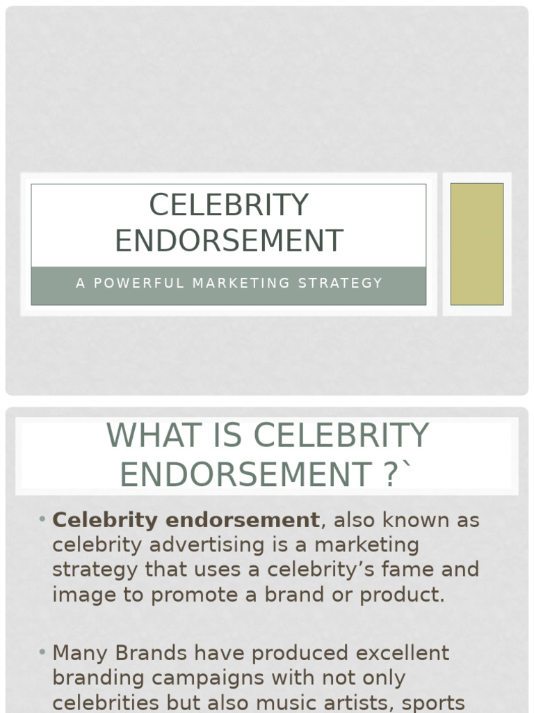 Celebrity Endorsement | PDF | Brand | Celebrity