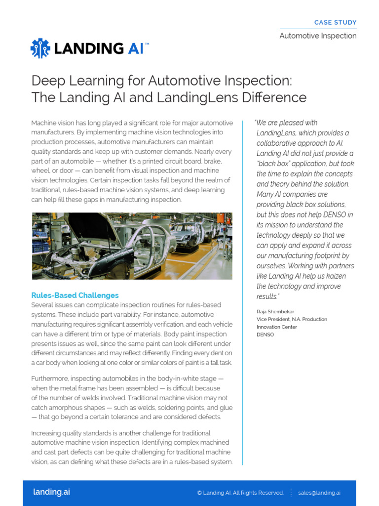 (LandingAI) (2p) CaseStudy Automotive | PDF | Deep Learning | Artificial Intelligence