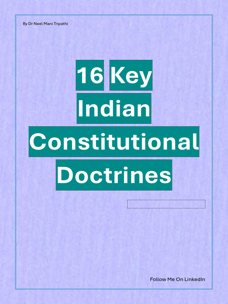 16 Key Indian Constitutional Doctrines | PDF | Political Charters | Justice