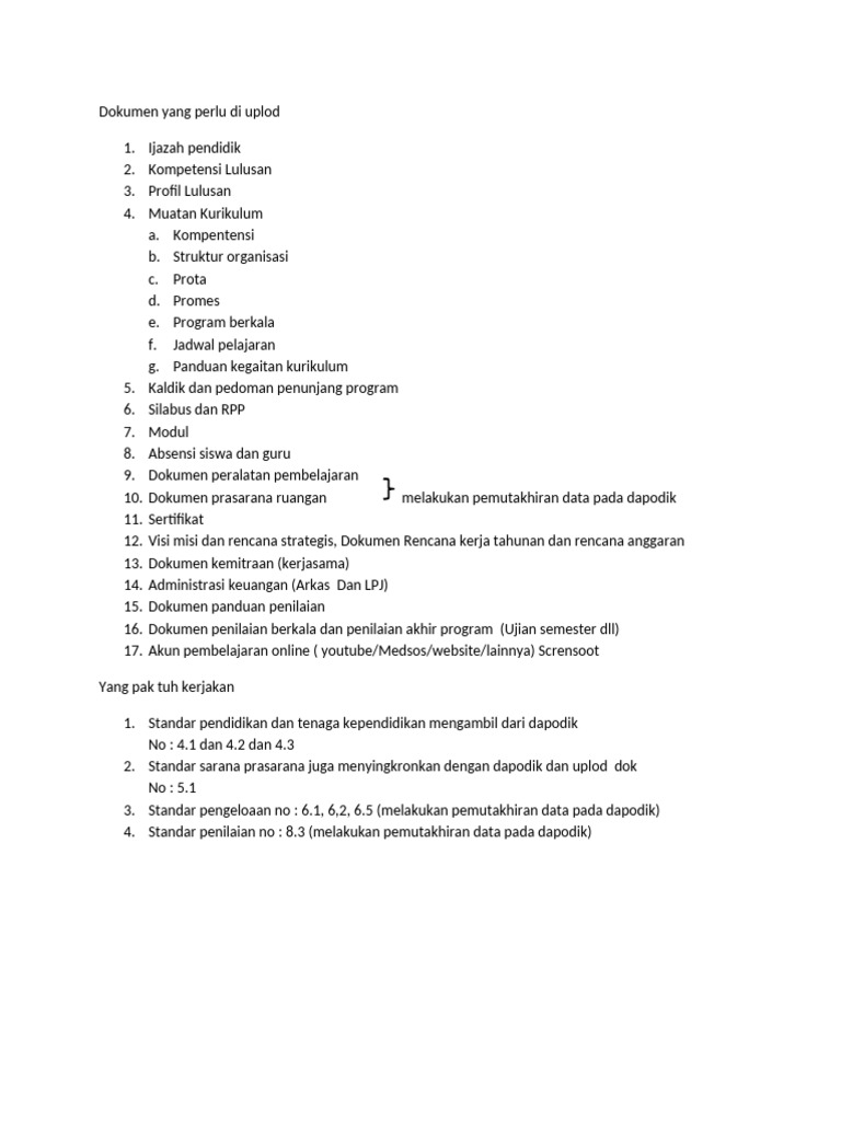 dokumen persiapan akred | PDF