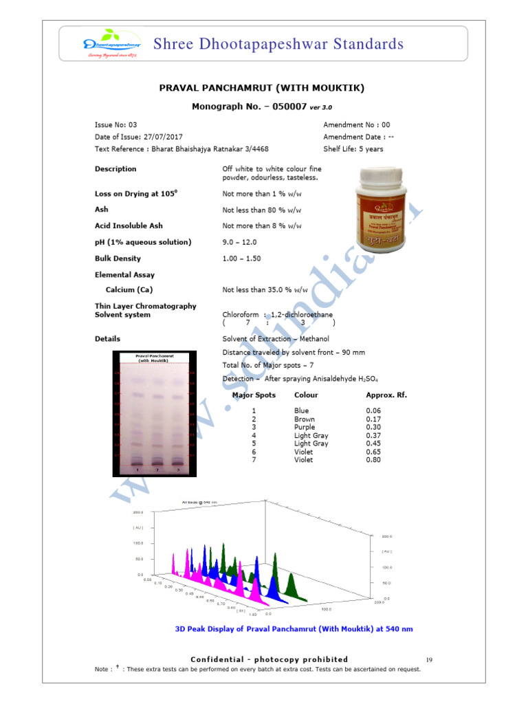 Praval Panchamrut with Mouktik Standards | PDF | Chemistry | Chemical ...