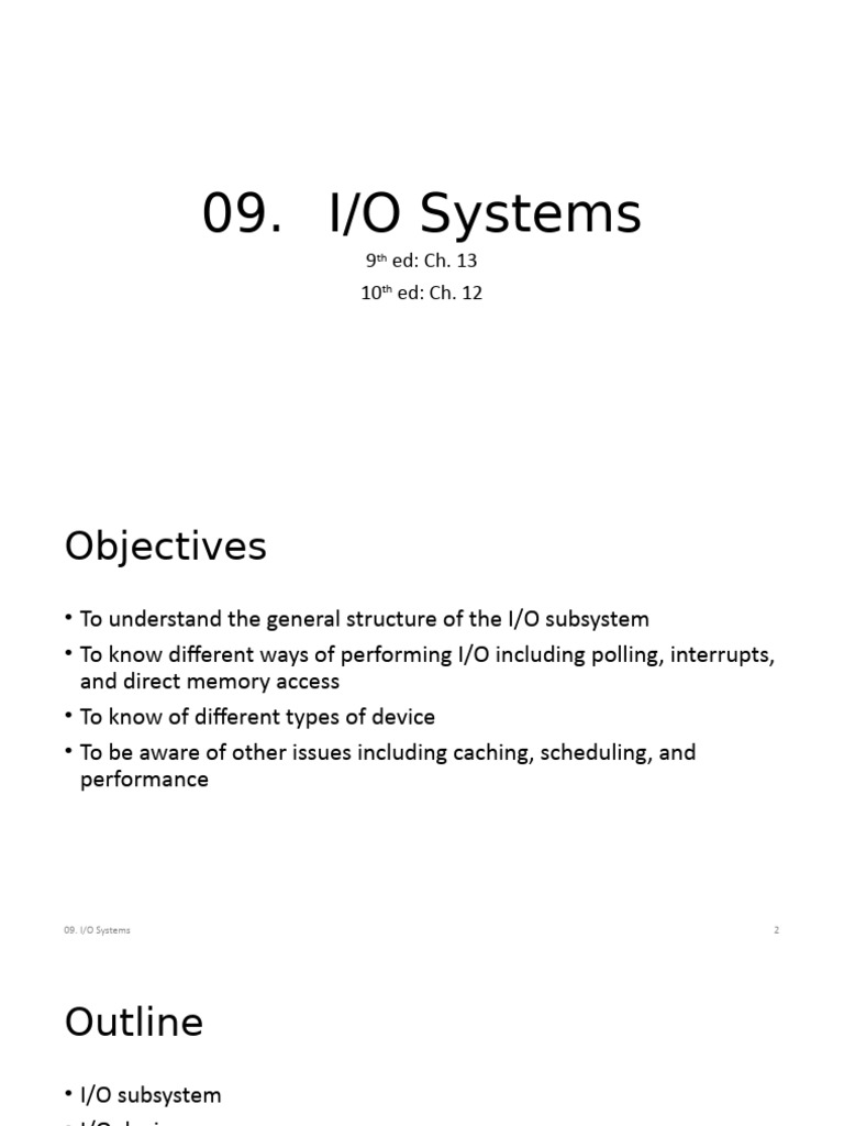 09-IOSystems | PDF | Input/Output | Operating System