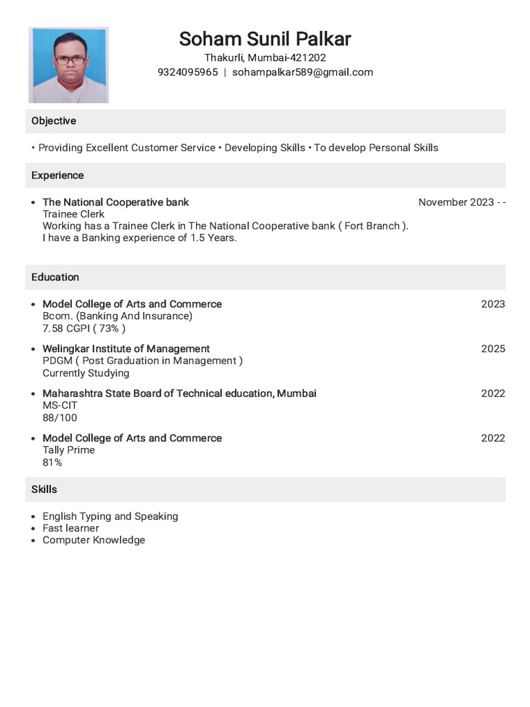 CV Soham Palkar | PDF