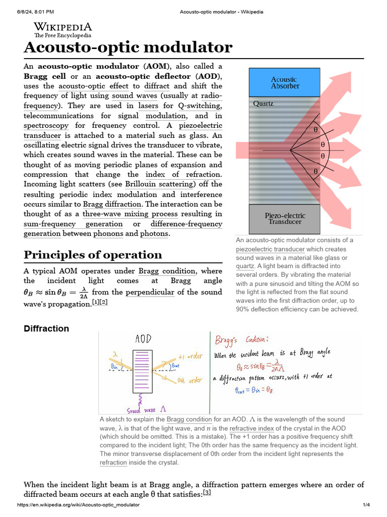 Acousto-Optic Modulator Overview | PDF | Electrodynamics | Physical ...