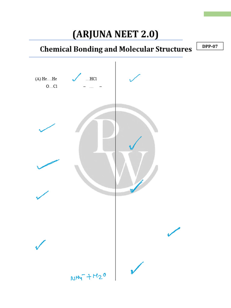 Chemical Bonding and Molecular Structure: DPP-07 (Of Lecture-11) | PDF ...