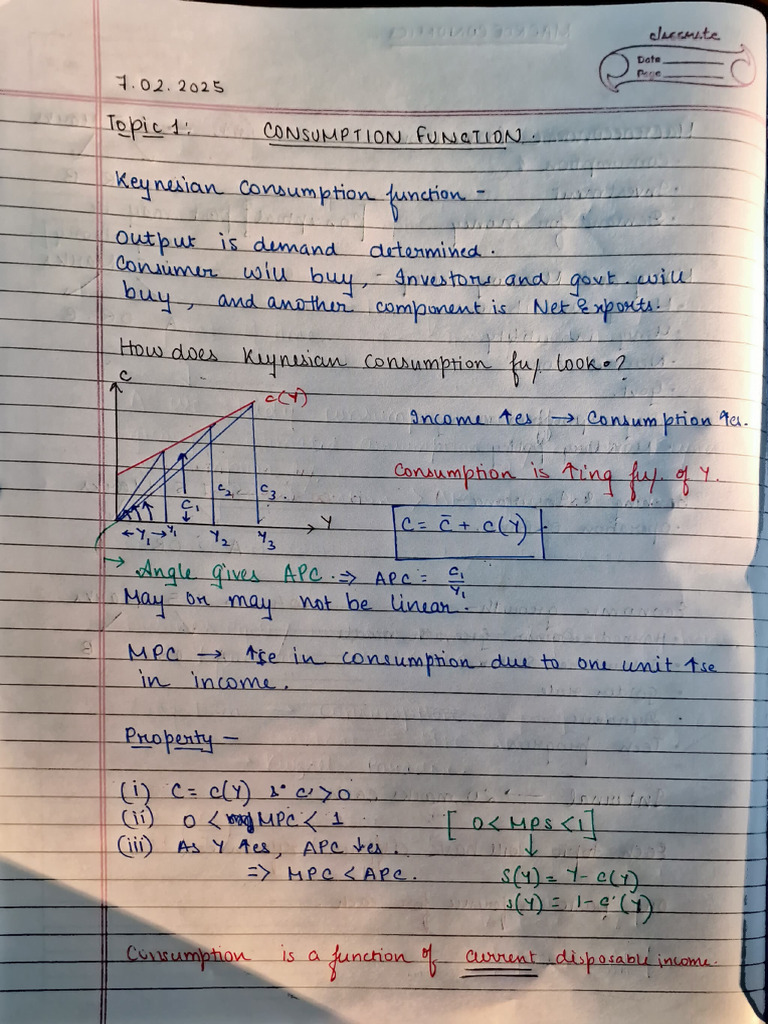 Consumption Function Macroeconomics | PDF
