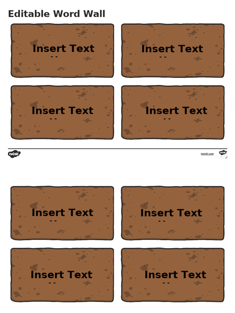 T M 461 Editable Word Wall Bricks Large - Ver - 1 | PDF