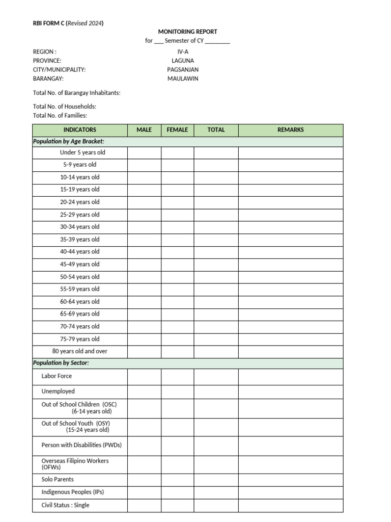 RBI Monitoring Report for Laguna | PDF