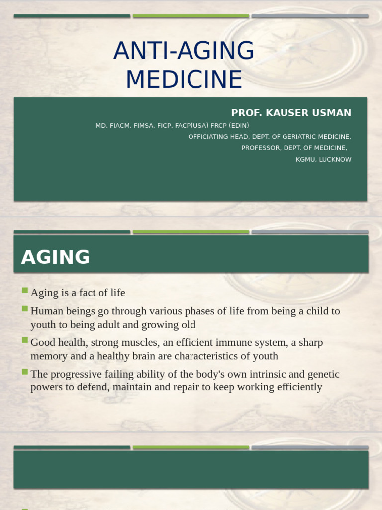 Anti-Aging Medicine: Key Insights and Strategies | PDF | Calorie ...