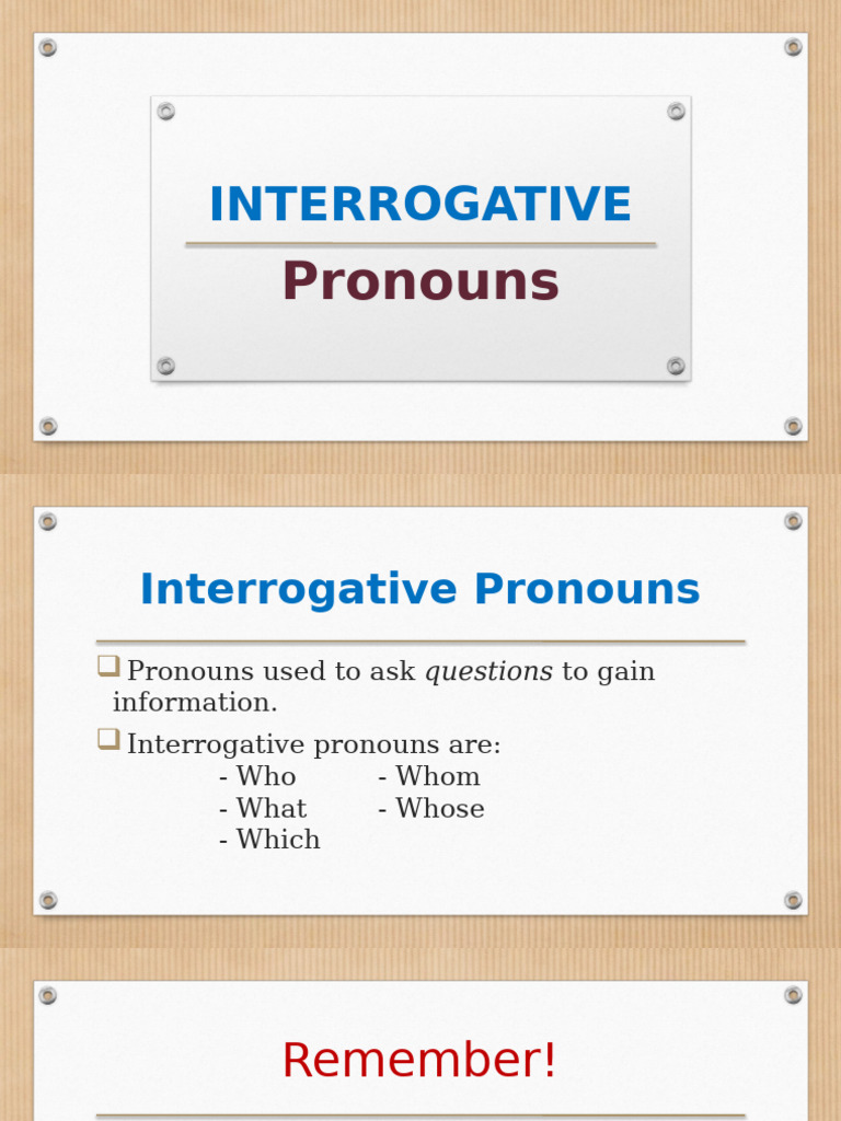 Interrogativepronouns 160531081732 | PDF | Pronoun | Question